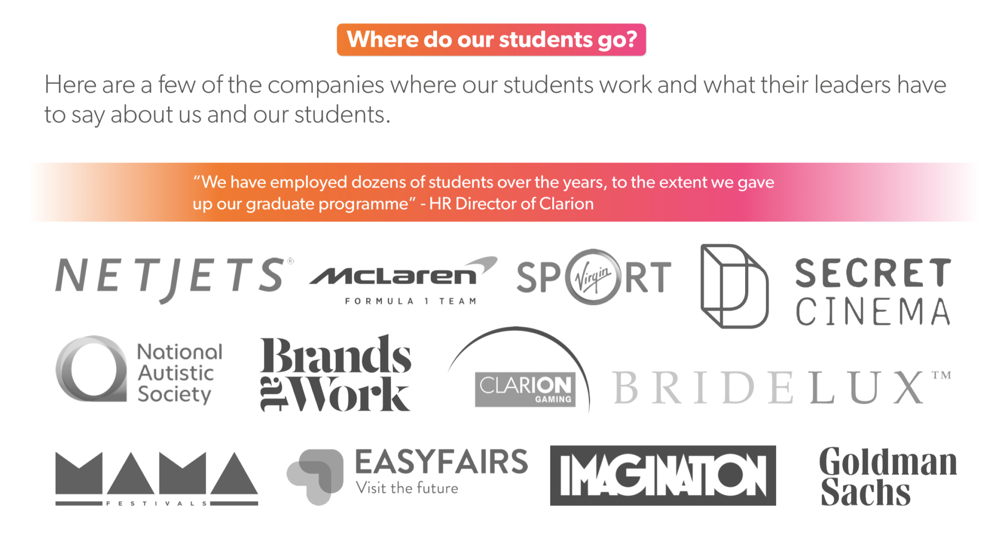 Placement Companies for Event Academy